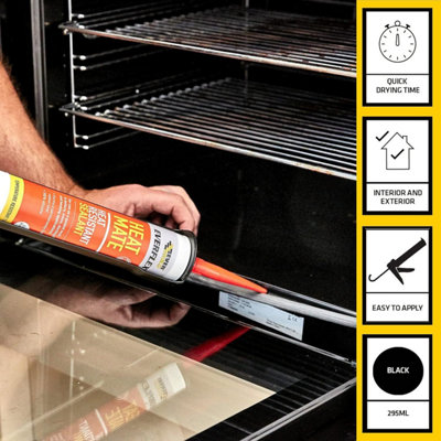 Everbuild Everflex Heat Mate Silicone Heat Resistant Sealant Black 295ml