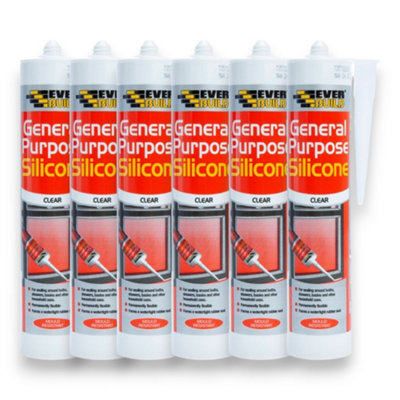 Everbuild General Purpose Silicone 280ml Pack of 6 (Clear)