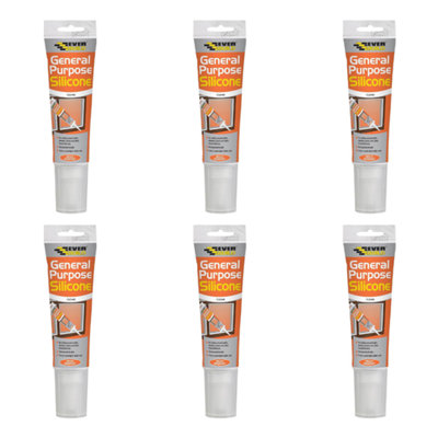Everbuild General Purpose Silicone Waterproof Sealant White 80ml - Pack ...