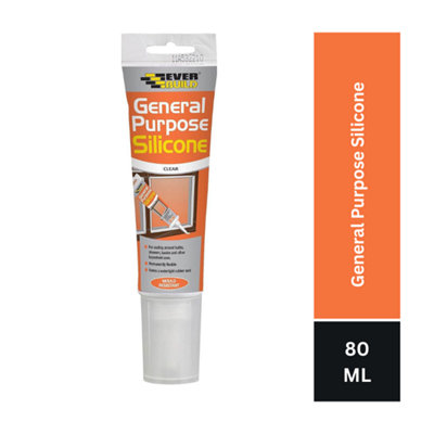 Everbuild General Purpose Silicone Waterproof Sealant White 80ml