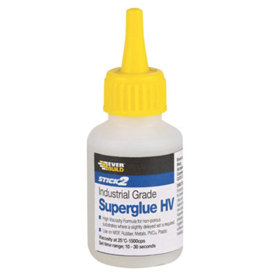 Everbuild HV20 Stick 2 Industrial Grade High Viscosity Glue, Clear, 20 ...