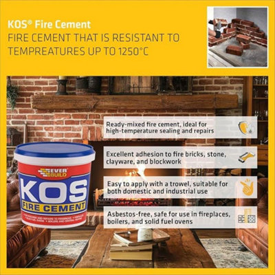 Everbuild KOS Fire Cement Buff 1kg