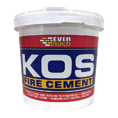 Everbuild KOS Fire Cement - Buff, 6Kg - Heat Resistant Cement Fireproof ...