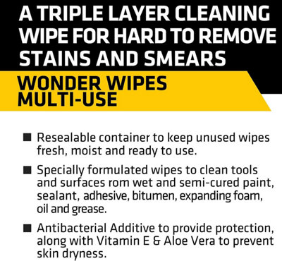 Everbuild Monster Size Bucket of 500 Wonder Wipes Resealable Tub MONSTERW