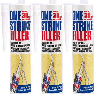 Everbuild One Strike Filler Cartridge White 300 ml (Pack of 3)