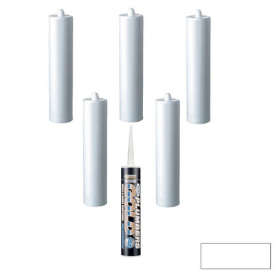 Everbuild Plumbers Gold Sealant Adhesive in White 300ml Size Pack of 6