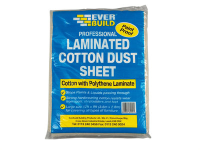 Everbuild Premium Laminated Cotton Dust Sheet - 3.6m x 2.7m for ...