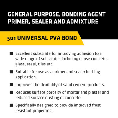 Everbuild PVA1L 501 Universal PVA Bond 1 litre EVBPVA1L