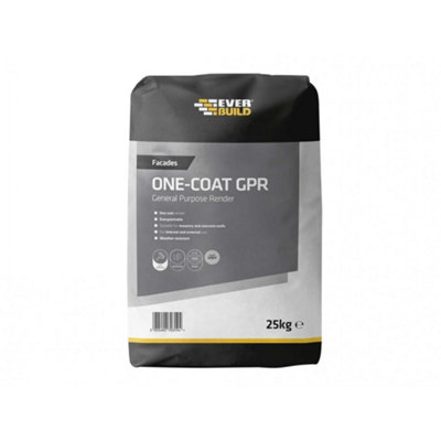EVERBUILD SIKA ONE-COAT GENERAL PURPOSE RENDER GREY 25KG MULTI COLOUR ...
