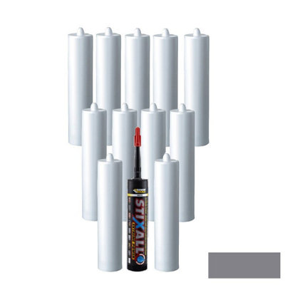 Everbuild Stixall Sealant and Adhesive Grey 300ml Size Pack of 12