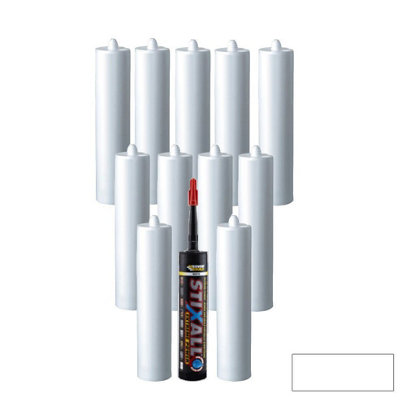 Everbuild Stixall Sealant and Adhesive White 300ml Size Pack of 12