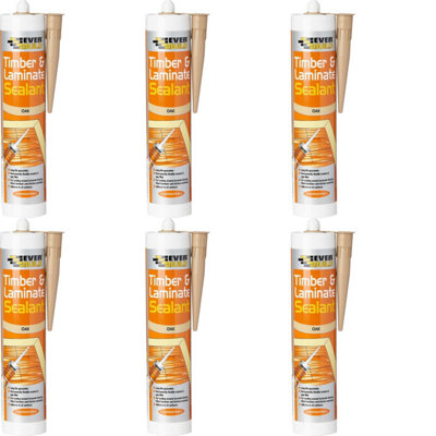 Everbuild Timber and Laminate Sealant, Oak, 300ml (Pack of 6)