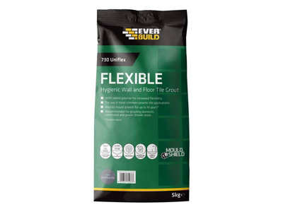 Everbuild UNIFLEX5ANTH 730 Uniflex Hygienic Tile Grout Anthracite 5kg ...