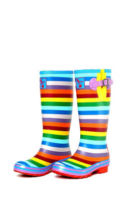 Evercreatures Rainbow Tall Wellies | DIY at B&Q