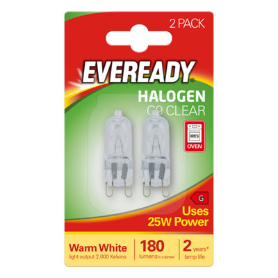Buy Eveready 25w Halopin G9 Clear - Twin Blister at B&Q