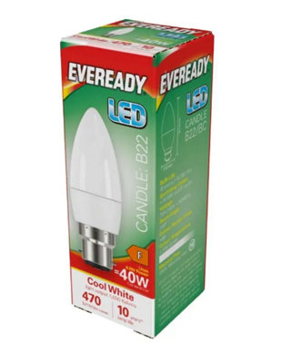 Eveready 4.9w BC 4000k LED Candle Bulb - Cool White | DIY at B&Q