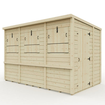 Everest Party Bar Shed with Pent Roof, Door and Hatches - 10ft x 6ft ...