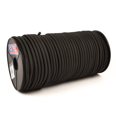 Everlasto 'Lastoflex' Elastic Shock Bungee Cord Rope Black 10mm x 50M Reel