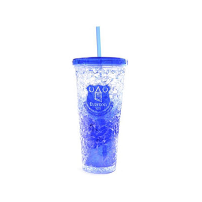 Everton FC Crest 600ml Freezer Cup With Straw Blue (One Size) | DIY at B&Q