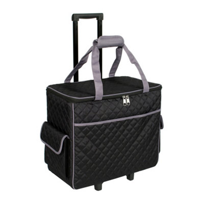 Everything Mary Black Quilted 2 Wheel Sewing Machine Trolley