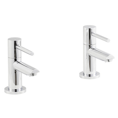 Evian Round Lever Basin Taps - Chrome -Balterley | DIY at B&Q