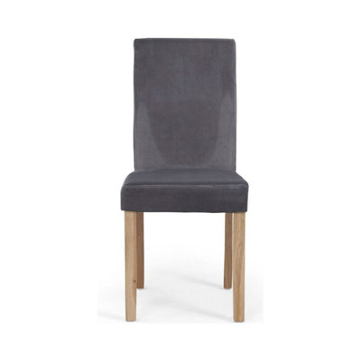 Evie Grey Velvet Dining Chairs (Pair)