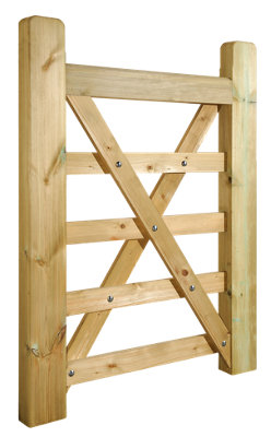 EVIN 5 Bar Wooden Farm Field Gate 900mm Wide x 1200mm High EV03