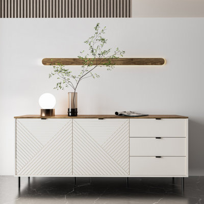 Evo 2 Door Wide Sideboard with Drawers Modern Textured Style