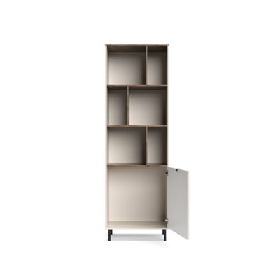 Evo Open Bookcase with Modern Textured Door