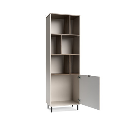 Evo Open Bookcase with Modern Textured Door
