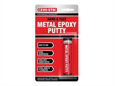 EVO-STIK Metal Epoxy Putty Hard & Fast Drying Steel 10 Minutes Hard 50g ...
