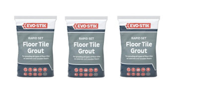 Evo-Stik Tile A Floor Fast Set Grout Grey 5KG Pack of 3