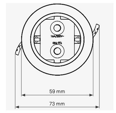 EVOline One in White & Brass, 1 UK Socket, Worktop Socket