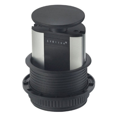 EVOline Port in Black, 3 UK Sockets, Pop Up Socket
