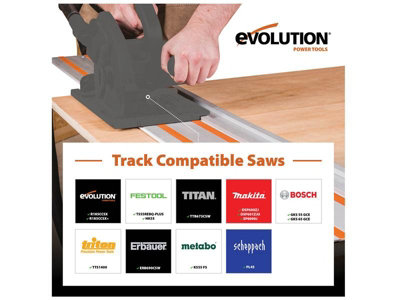 Evolution 2800mm Guide Rail Track + Bag + Clamps Fits Makita Bosch Saws ...