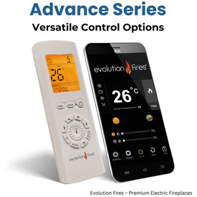 Evolution Fires Advance 1300 Media Wall Electric Fire, 3-Sided Glass ...