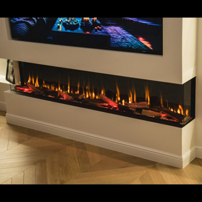 Evolution Fires Advance 1800 Media Wall Electric Fire, 3-Sided Glass ...