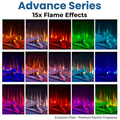 Evolution Fires Advance 1800 Media Wall Electric Fire, 3-Sided Glass ...