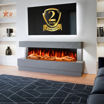 Evolution Fires Raphael Electric Fireplace Suite 1500mm 3 Sided LED ...
