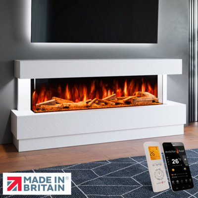 Evolution Fires Raphael Electric Fireplace Suite 1500mm 3 Sided LED ...
