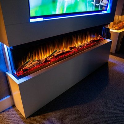 Evolution Fires Spectrum Series 72 Inch 3-Sided Media Wall Electric ...