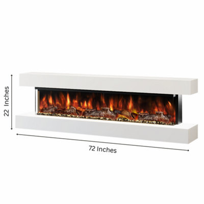 Evolution Fires Studio 6 - 72 Inch Wall Mounted Electric Fire, Fully ...