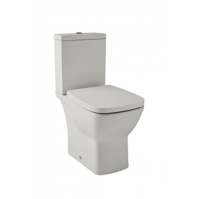 Evoque Close Coupled WC Toilet Cistern, Pan & Soft Close Seat White Square