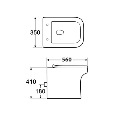 Evora 500mm Matt Sky Blue Fluted BTW WC Unit with Crosby Rimless Toilet ...