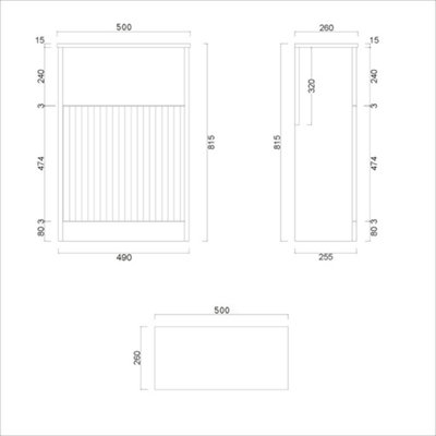 Evora 500mm Sage Green Fluted BTW Back To Wall WC Toilet Unit