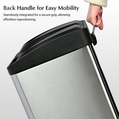 EVRE 30L Recycling Stainless Steel Waste Bin Silver 2 Removable ...