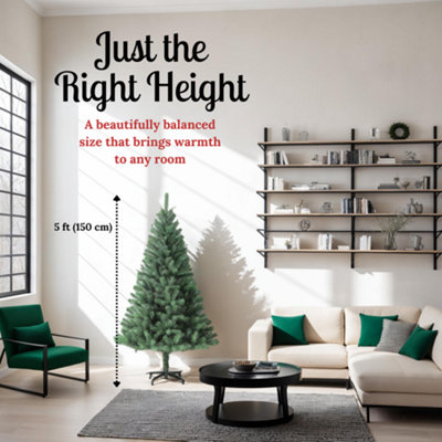 EVRE Artificial Christmas Tree 5FT 150cm Extra Bushy 500 Tips Strong ...