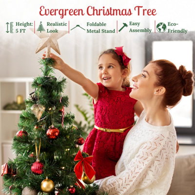 EVRE Artificial Christmas Tree 5FT 150cm Extra Bushy 500 Tips Strong ...