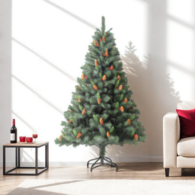EVRE Artificial Christmas Tree Pine Cone & Berries 5FT 150cm 500 Tips ...