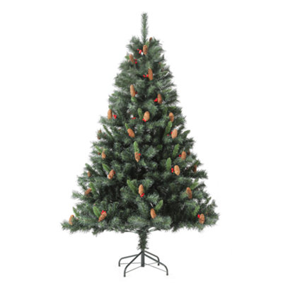 EVRE Artificial Christmas Tree Pine Cone & Berries 5FT 150cm 500 Tips ...